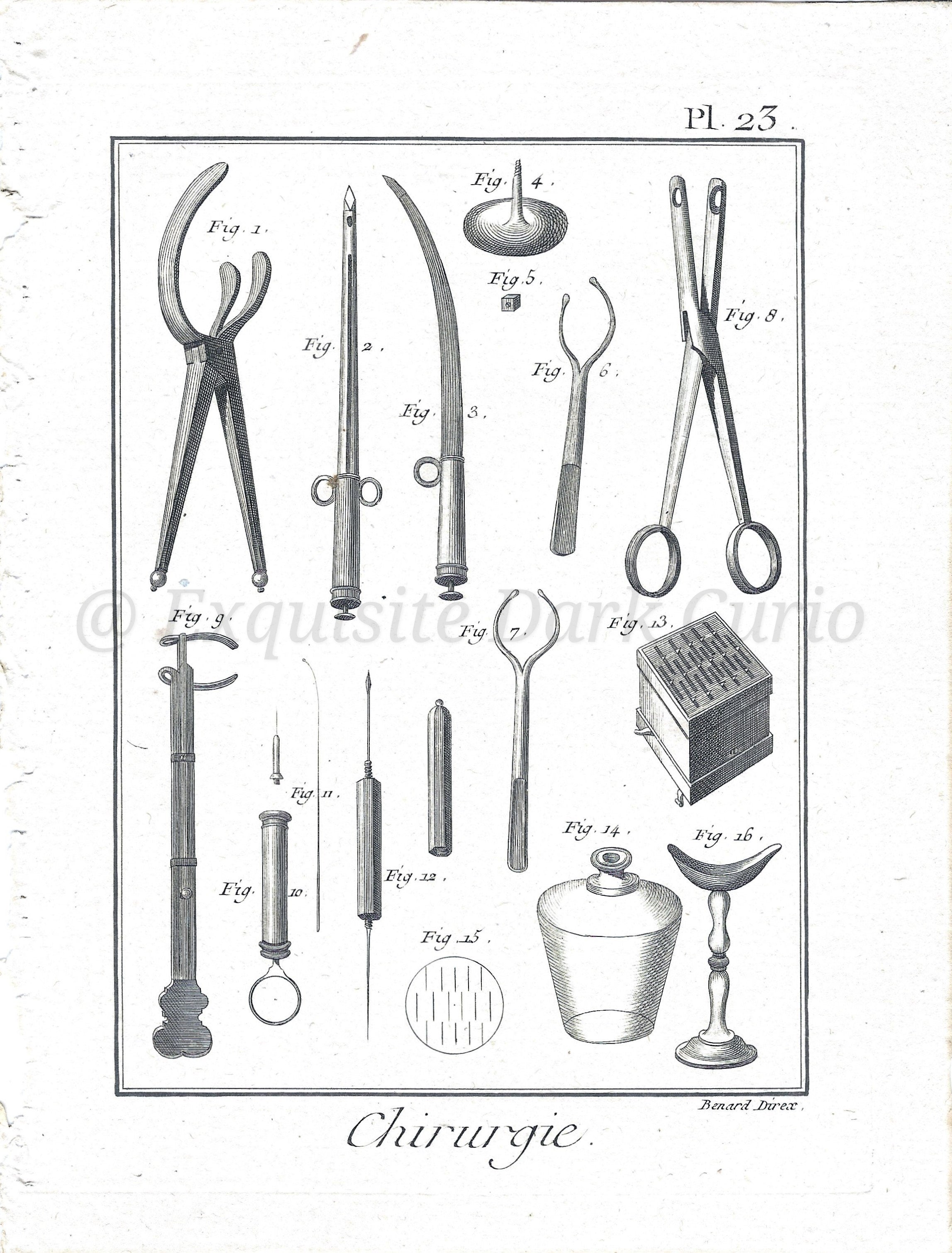 'Chirurgie' Bloodletting Print - 8.5"x11" - Late 18th Century/Early ...